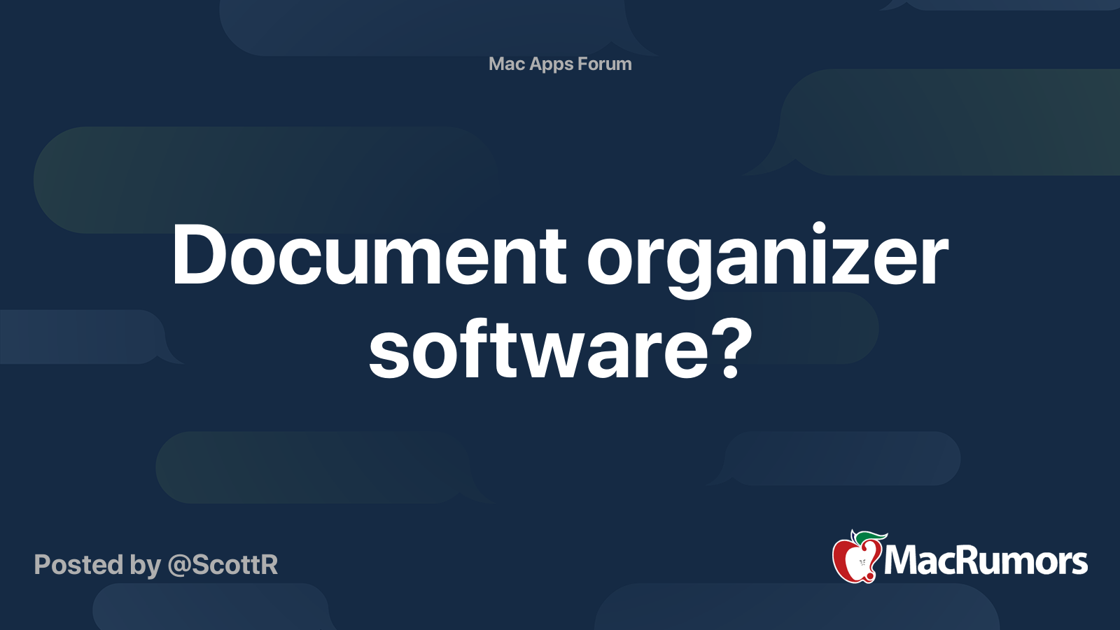 Document organizer software? | MacRumors Forums