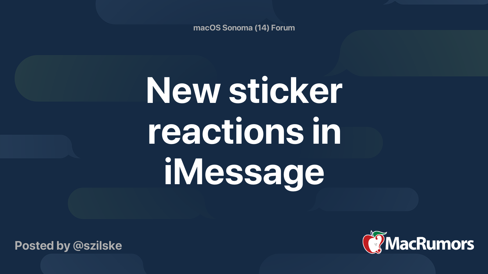 New sticker reactions in iMessage | MacRumors Forums