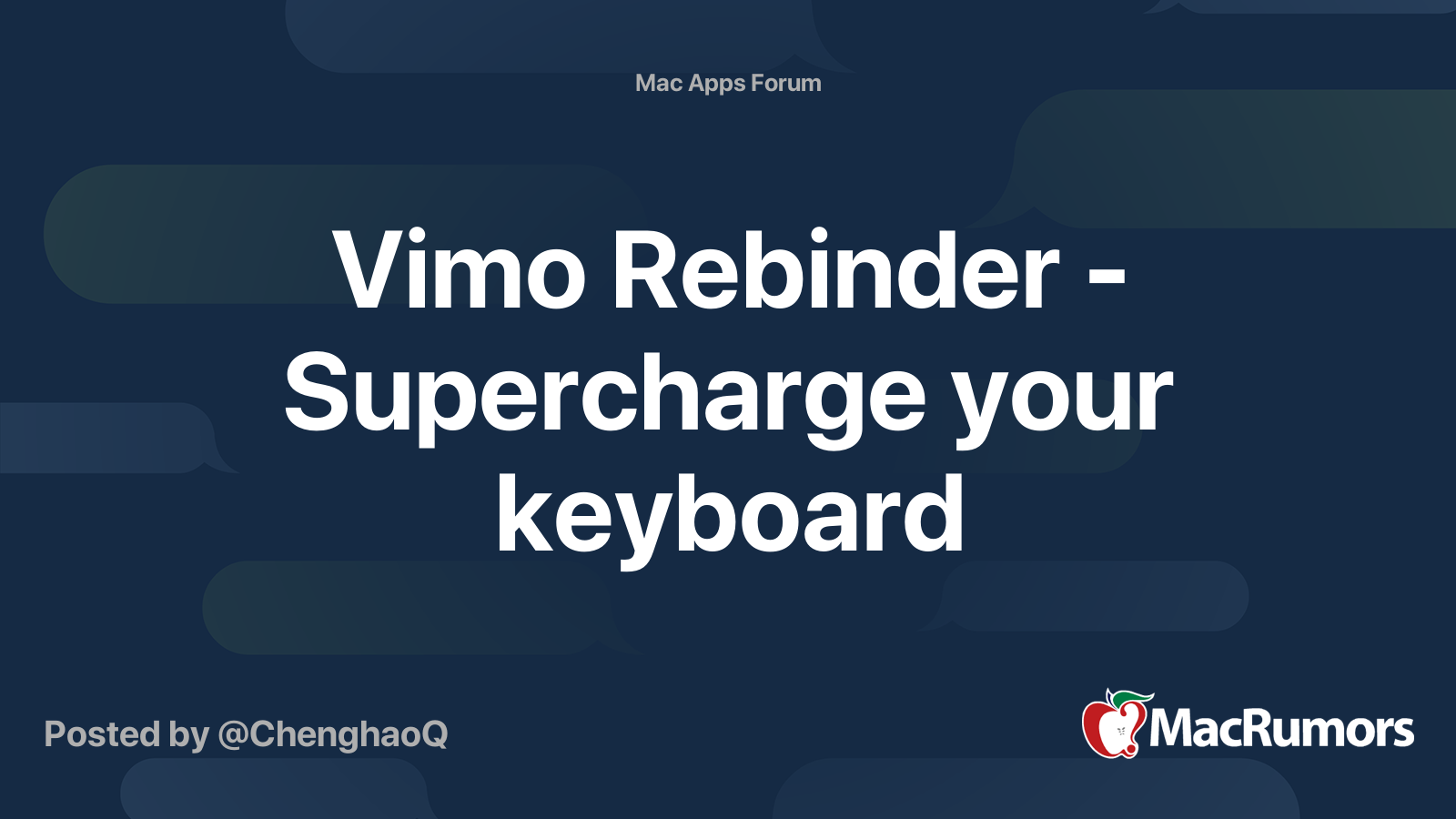 Vimo Rebinder - Supercharge your keyboard | MacRumors Forums