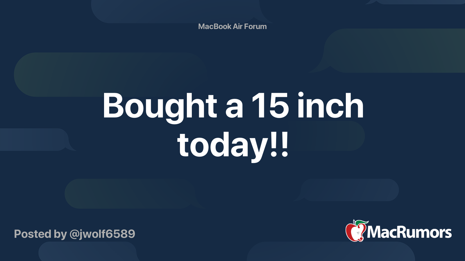 Bought a 15 inch today!! | MacRumors Forums