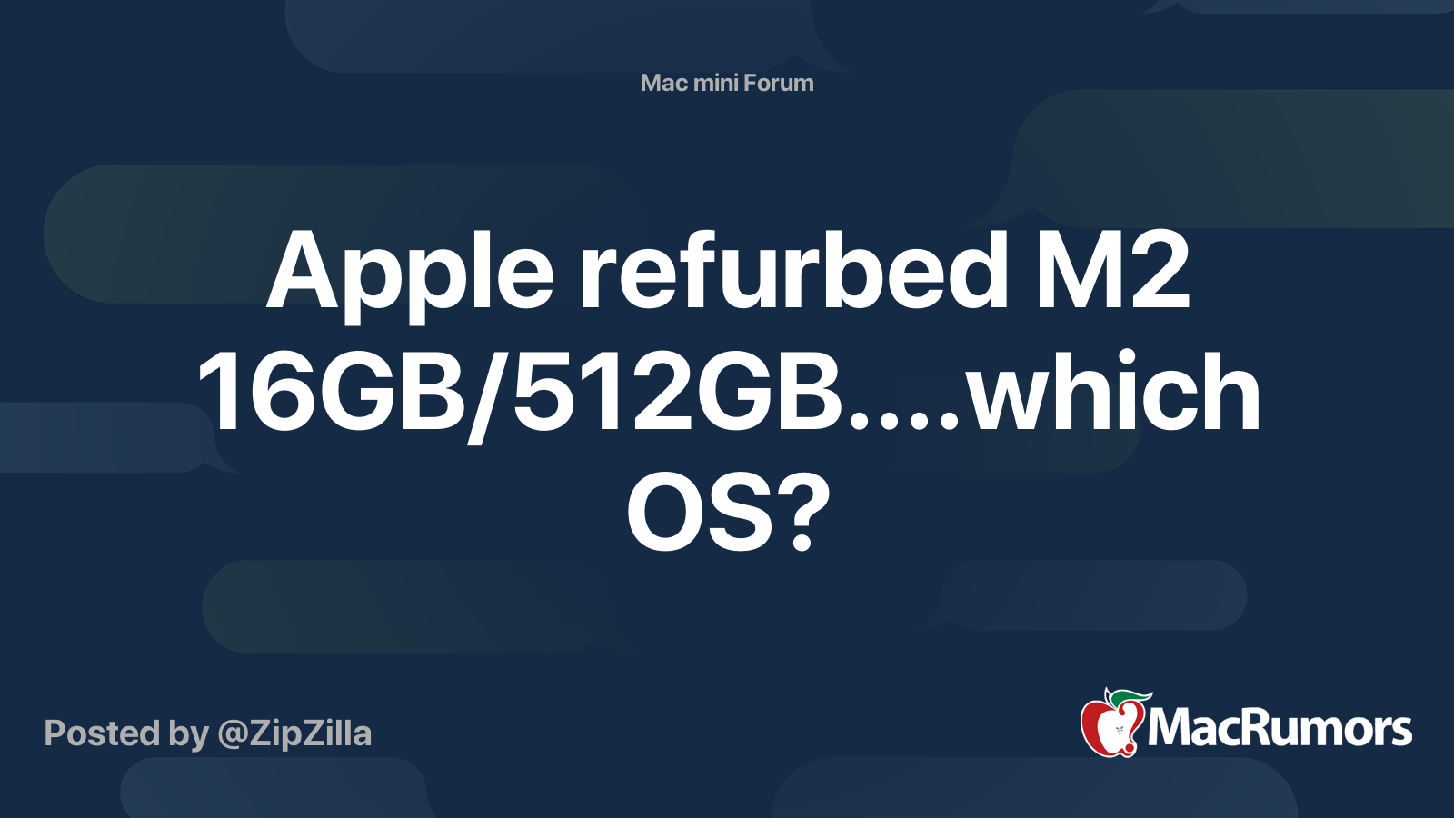 Apple refurbed M2 16GB/512GB....which OS? | MacRumors Forums
