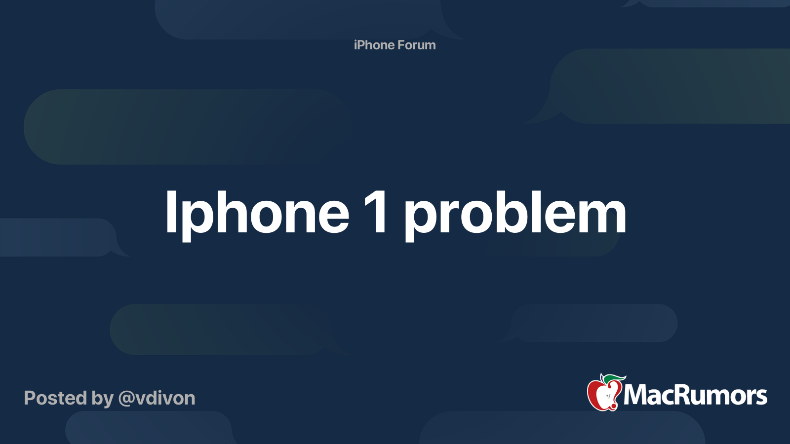 Iphone 1 problem | MacRumors Forums