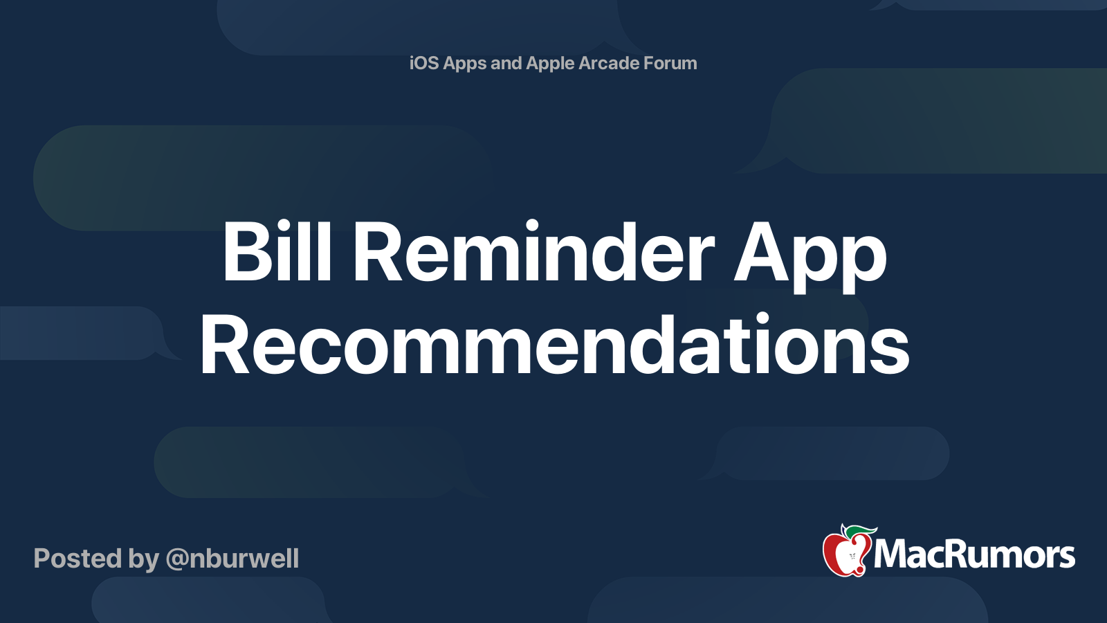 Bill Reminder App Recommendations | MacRumors Forums