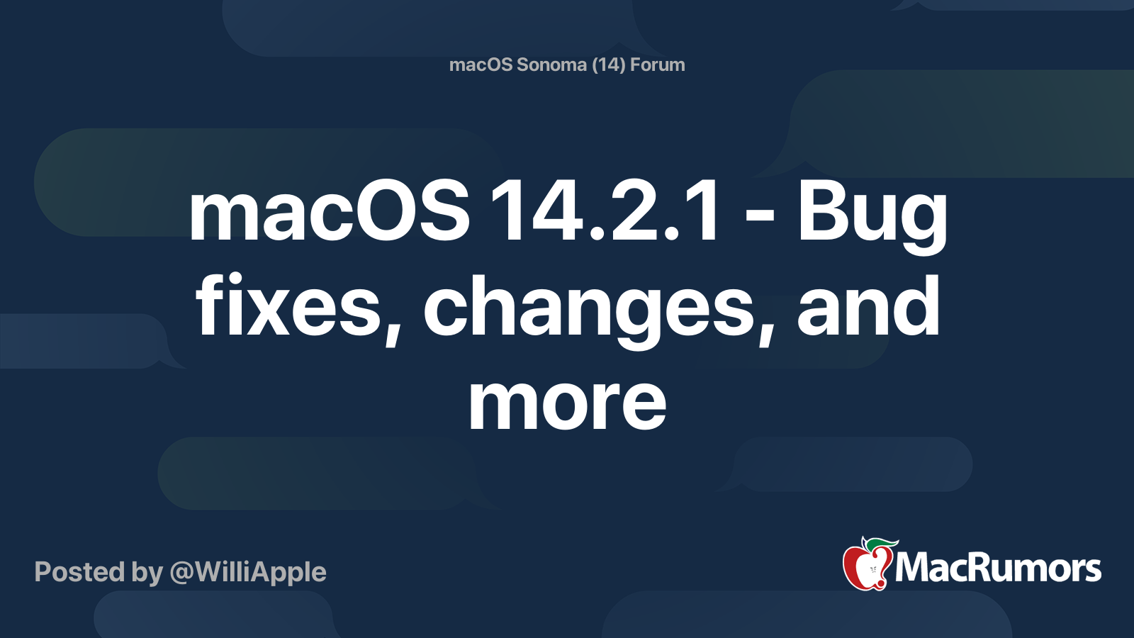 macOS 14.2.1 - Bug fixes, changes, and more | MacRumors Forums