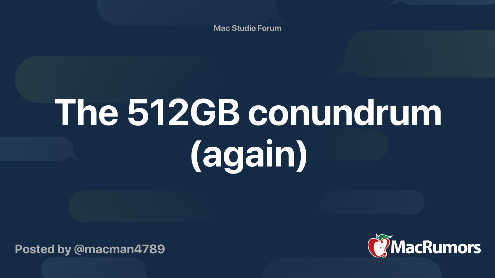 The 512GB conundrum (again) | MacRumors Forums