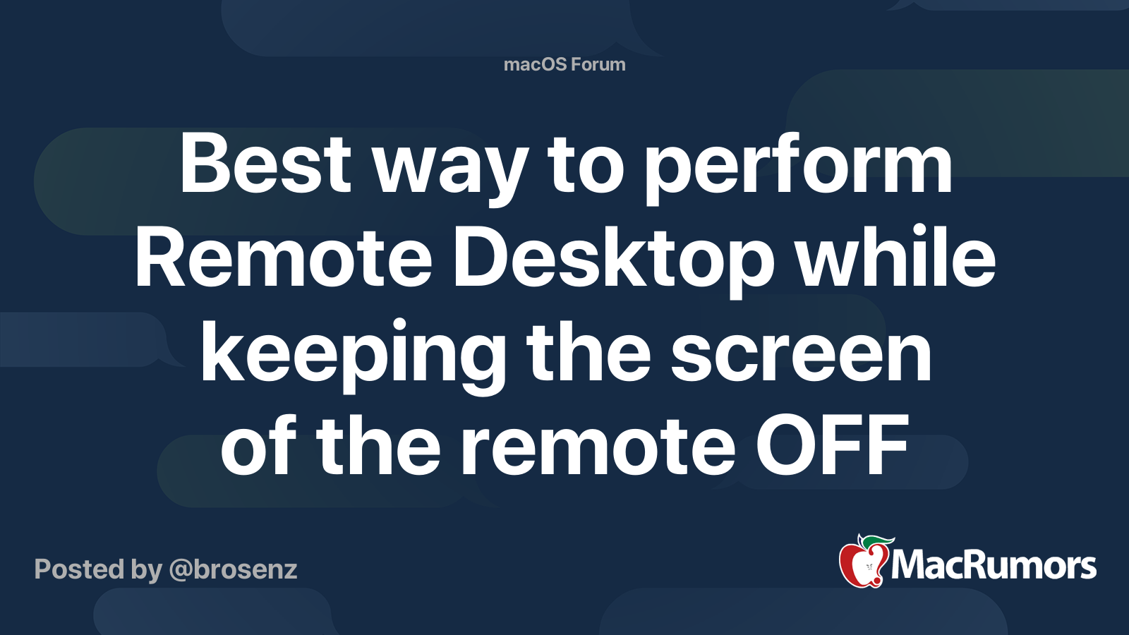 Best way to perform Remote Desktop while keeping the screen of the ...