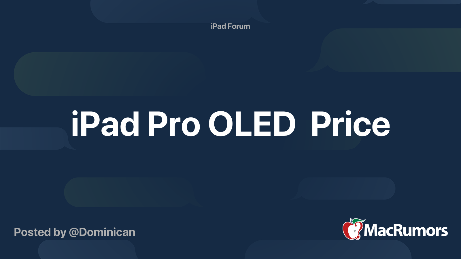 iPad Pro OLED Price | MacRumors Forums