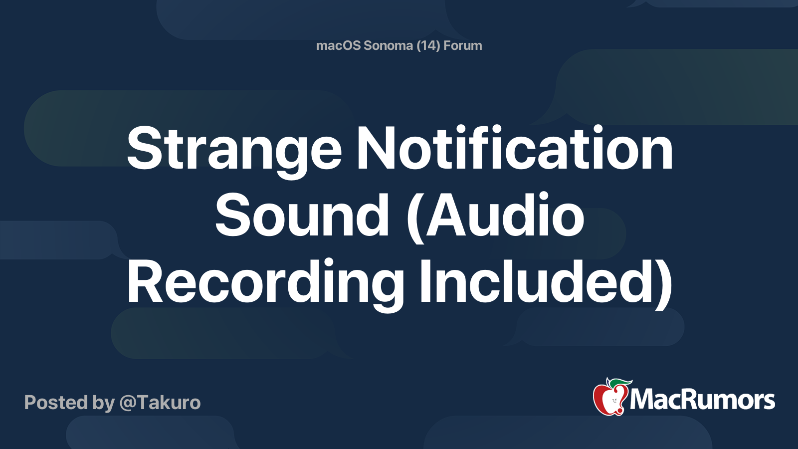 Strange Notification Sound (Audio Recording Included) | MacRumors Forums
