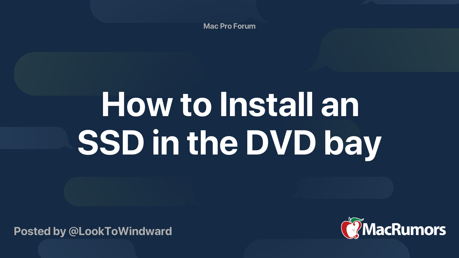 How to Install an SSD in the DVD bay | MacRumors Forums