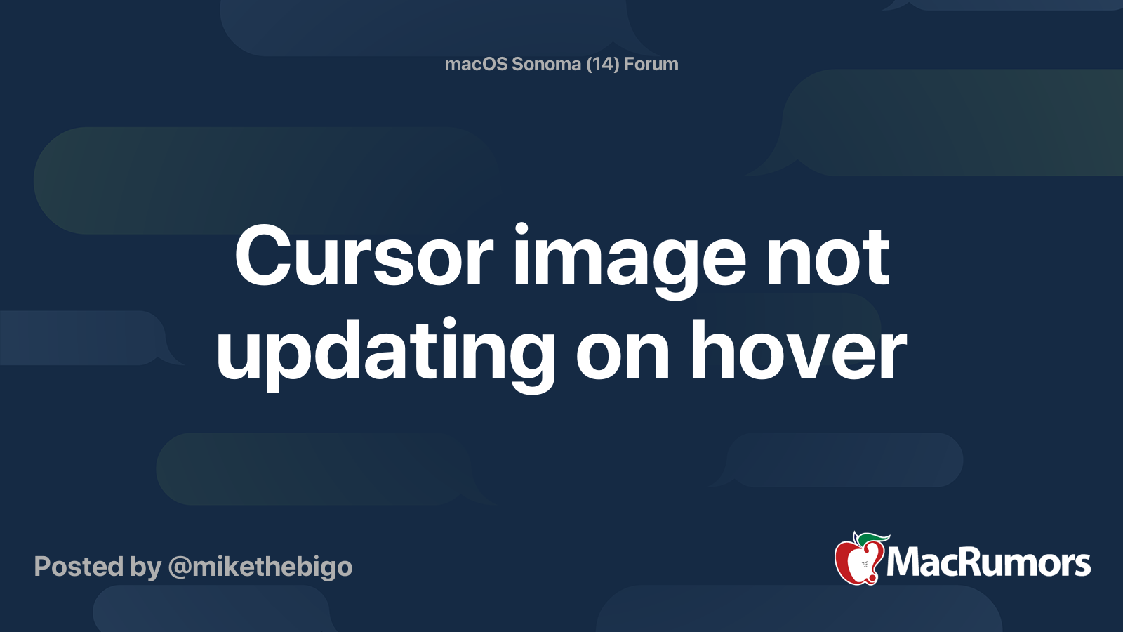 Cursor image not updating on hover | MacRumors Forums