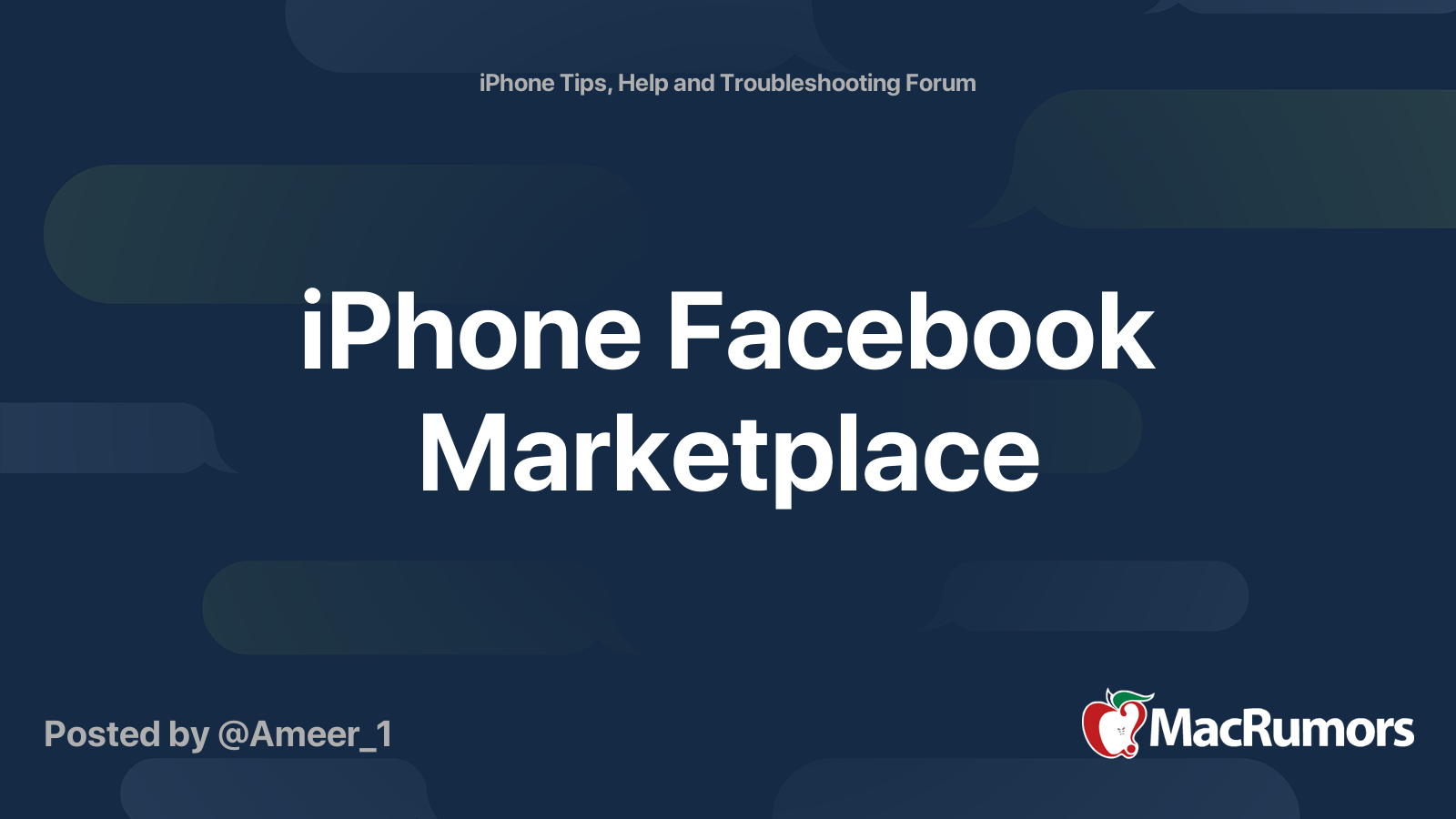 iPhone Facebook Marketplace | MacRumors Forums