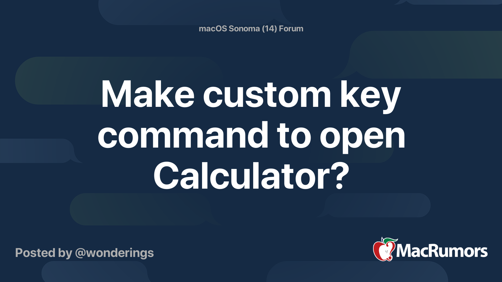 Make custom key command to open Calculator? | MacRumors Forums