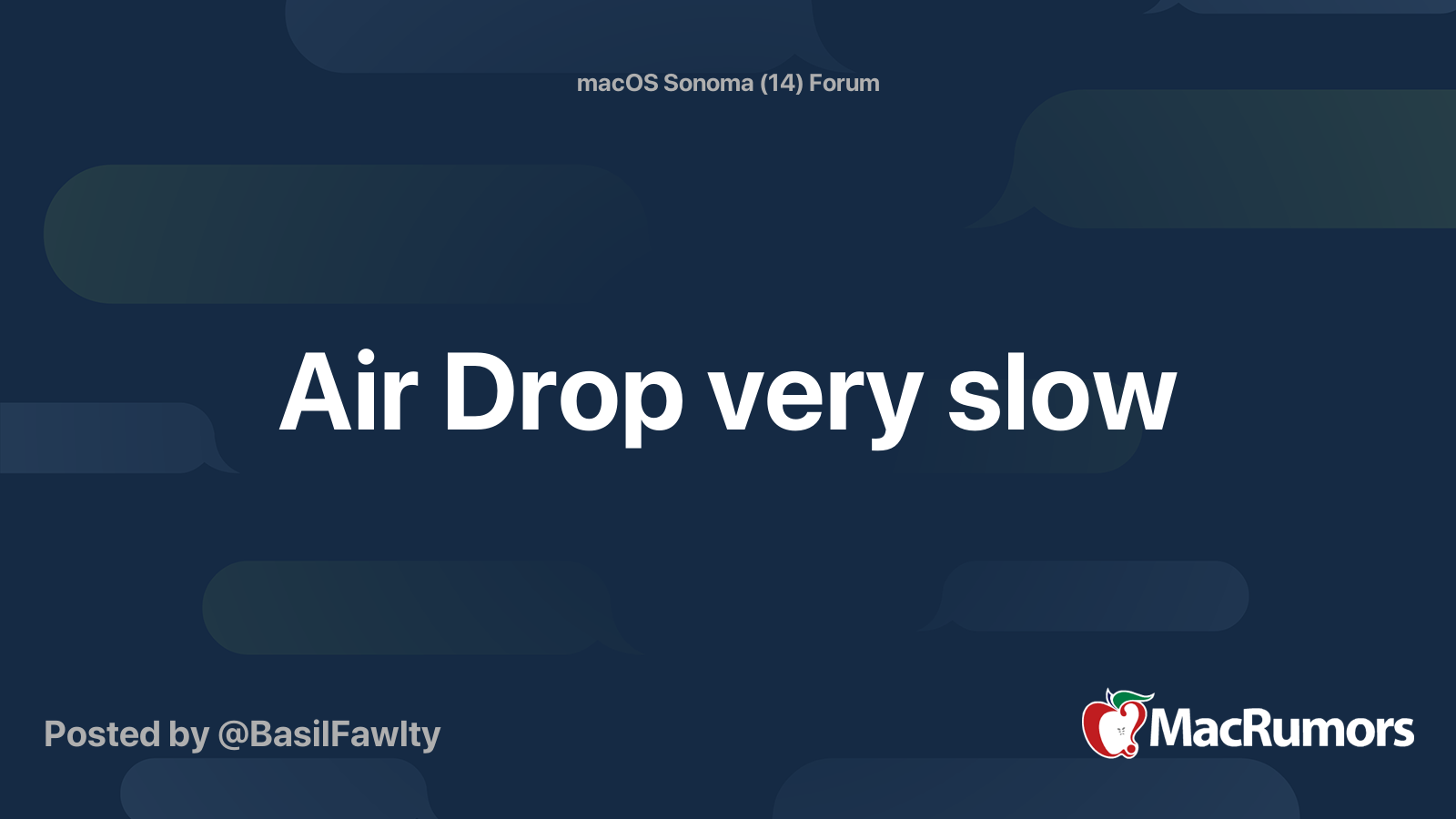 Air Drop very slow | MacRumors Forums