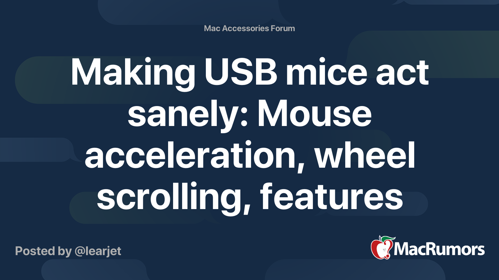 Making USB mice act sanely: Mouse acceleration, wheel scrolling ...