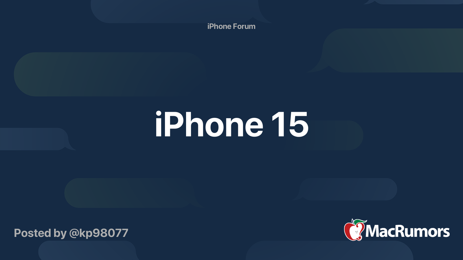 iPhone 15 | MacRumors Forums