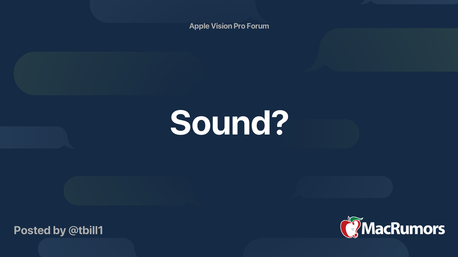 Sound? | MacRumors Forums