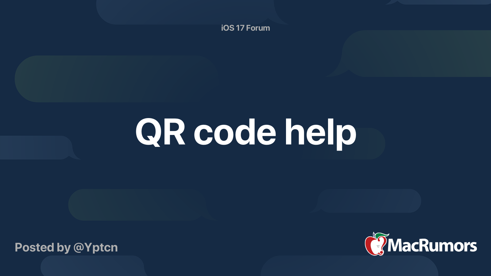 QR code help | MacRumors Forums