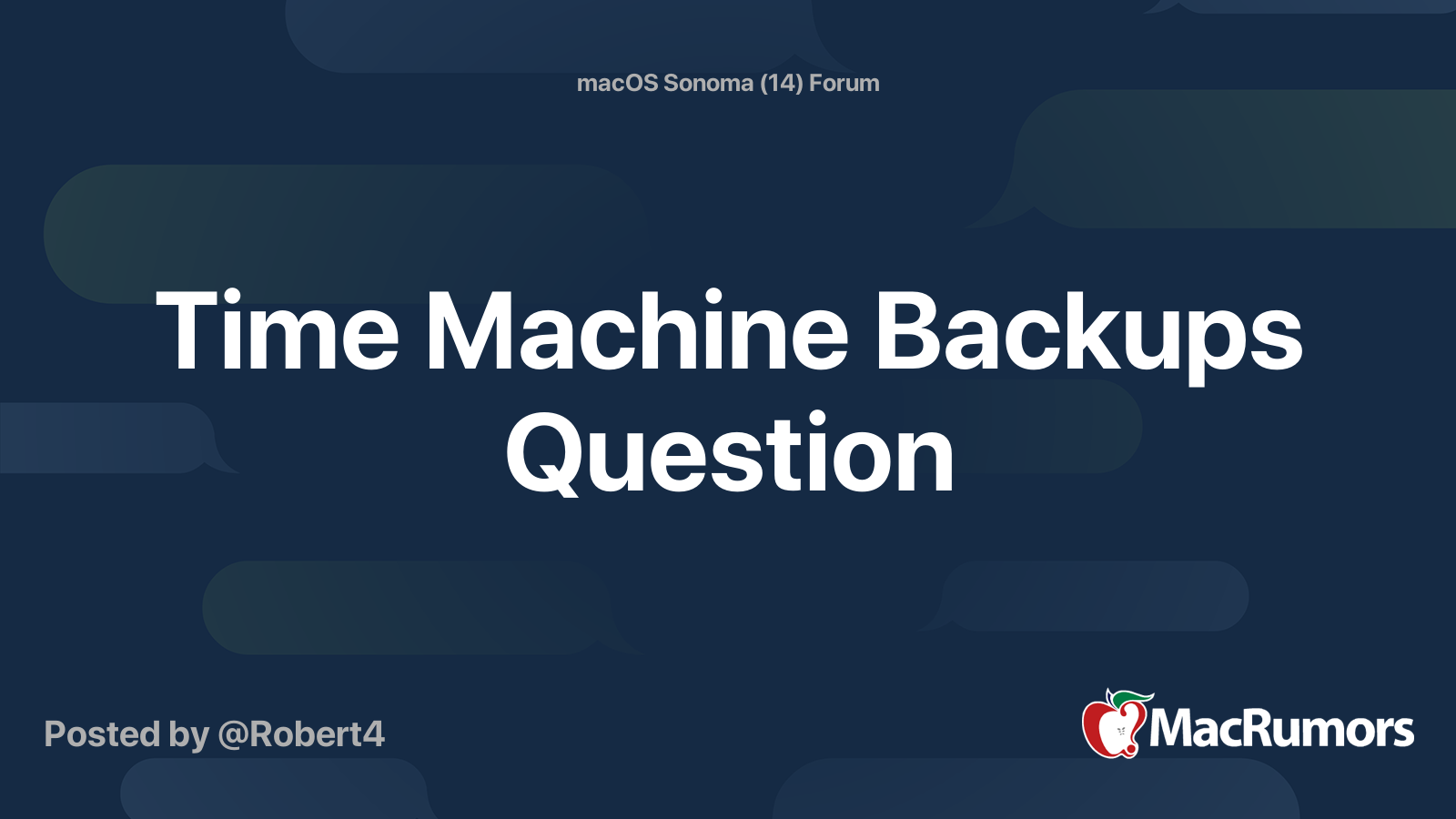 Time Machine Backups Question | MacRumors Forums