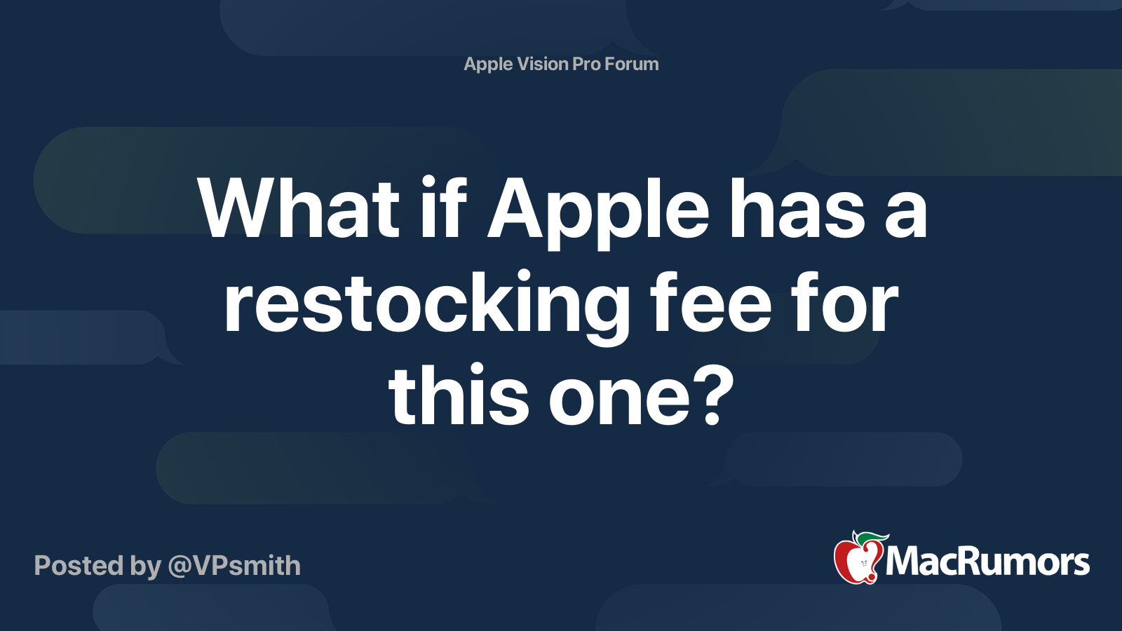 What if Apple has a restocking fee for this one? | MacRumors Forums