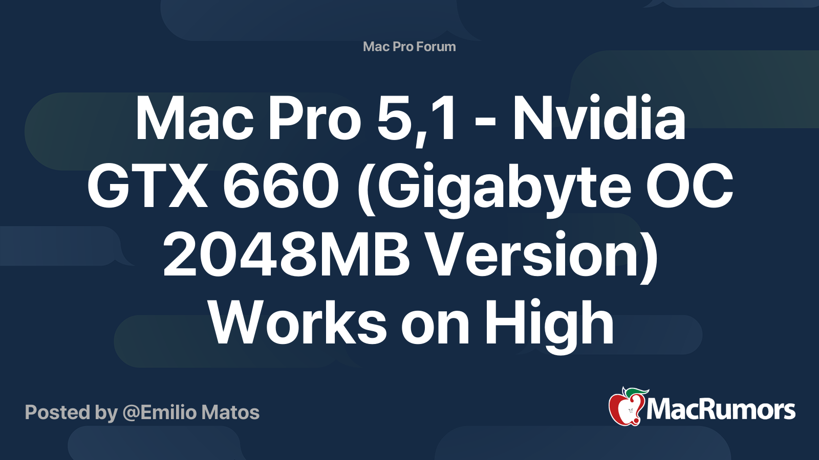 Mac Pro 5,1 - Nvidia GTX 660 (Gigabyte OC 2048MB Version) Works on High Sierra, but have to ...