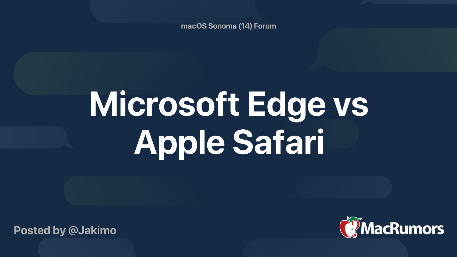 Microsoft Edge vs Apple Safari | MacRumors Forums