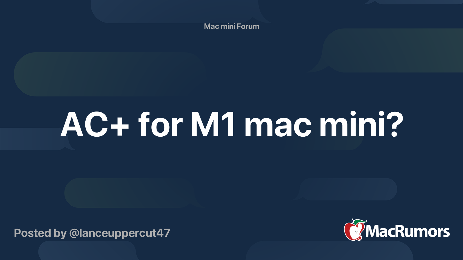 AC+ for M1 mac mini? | MacRumors Forums