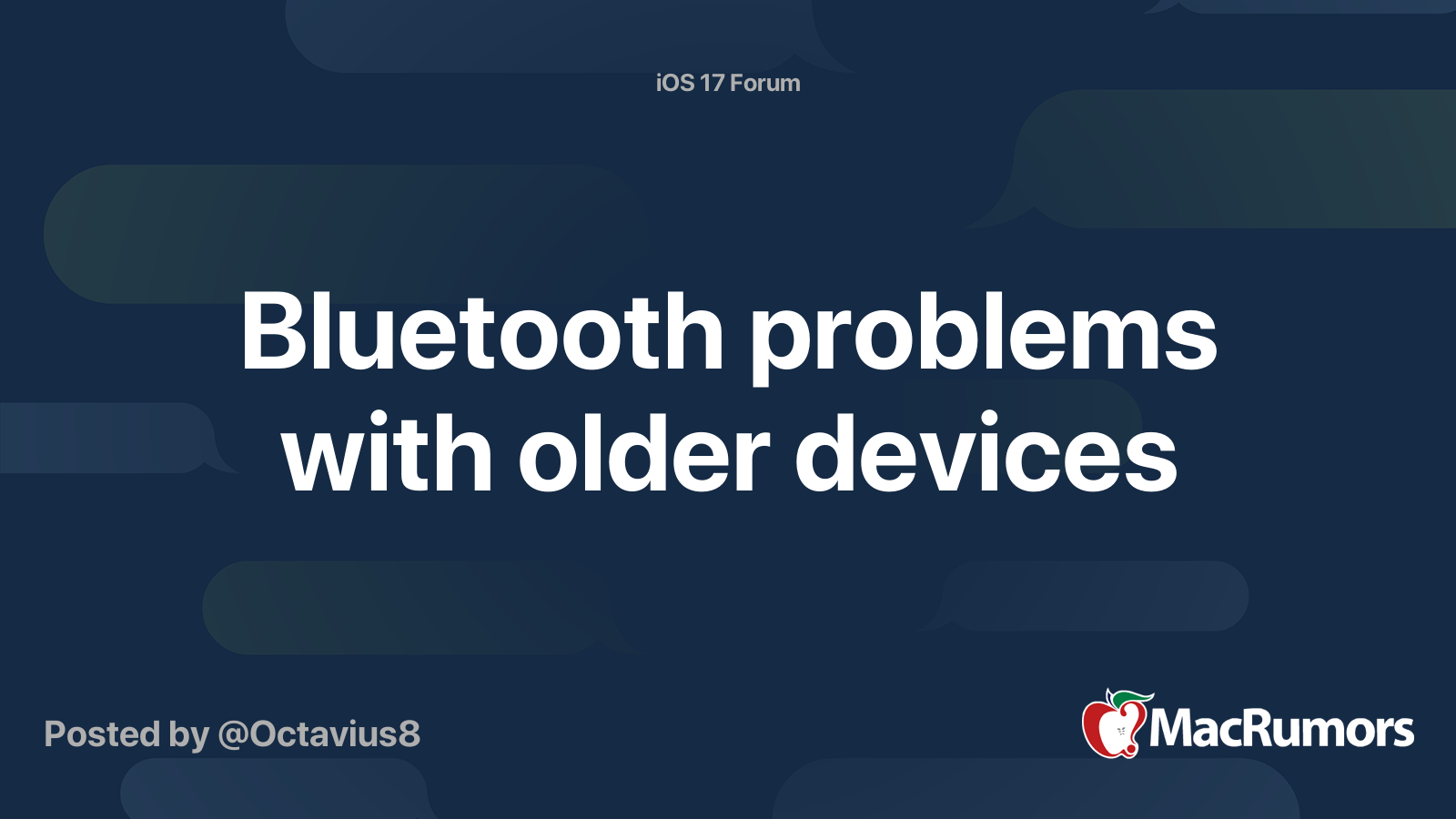 Bluetooth problems with older devices | MacRumors Forums