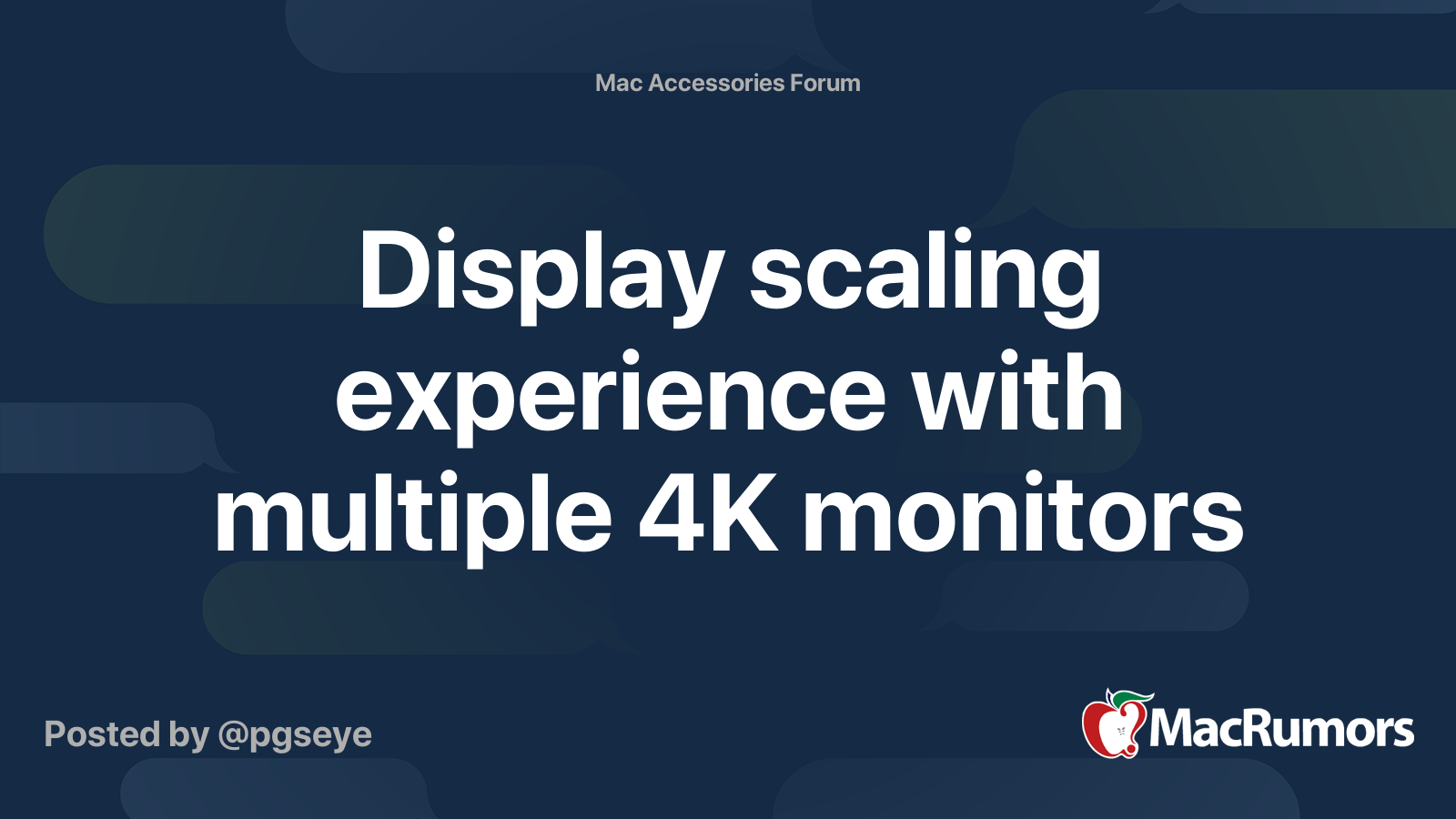 Display scaling experience with multiple 4K monitors | MacRumors Forums