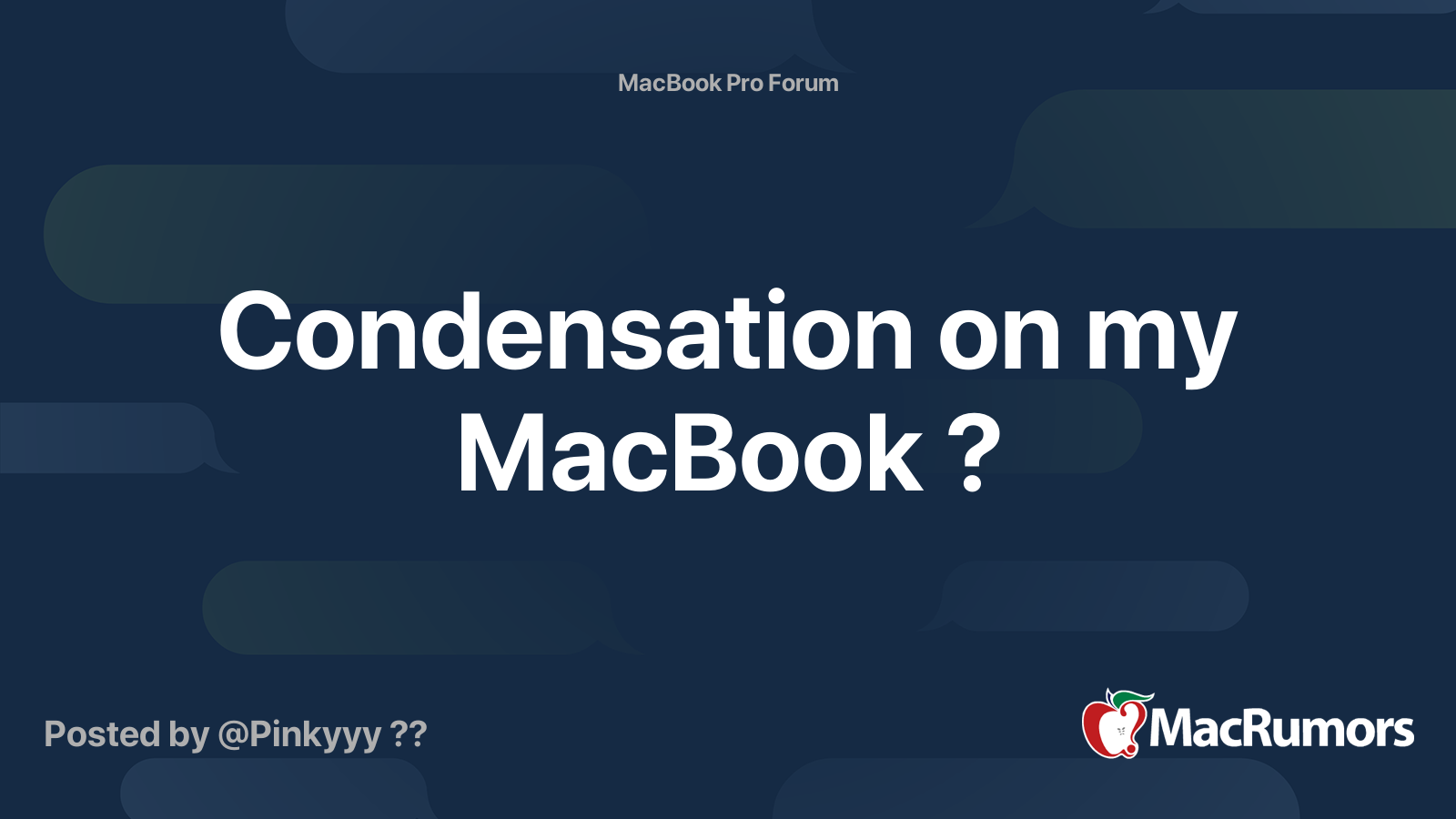 Condensation on my MacBook ? | MacRumors Forums