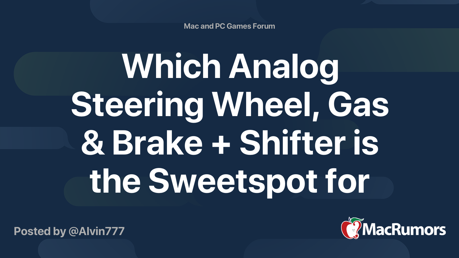 Which Analog Steering Wheel, Gas & Brake + Shifter is the Sweetspot for ...