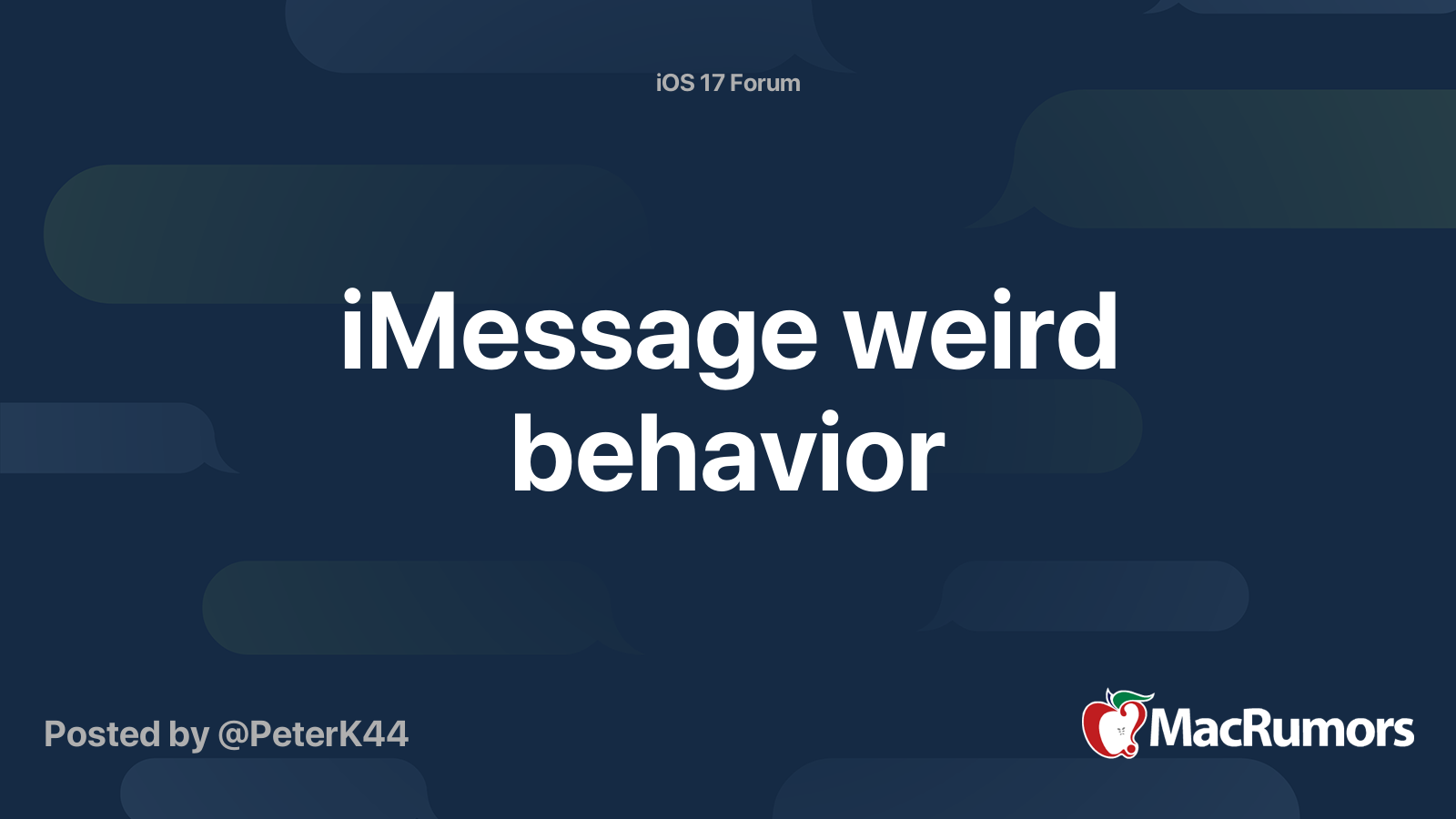 iMessage weird behavior | MacRumors Forums