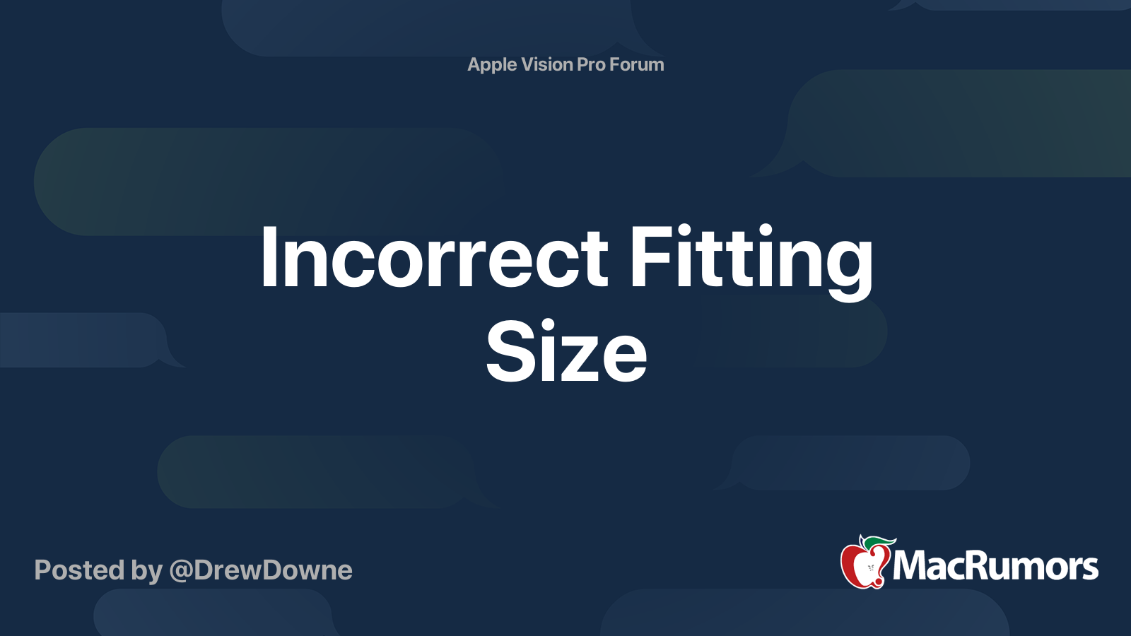 Incorrect Fitting Size | MacRumors Forums