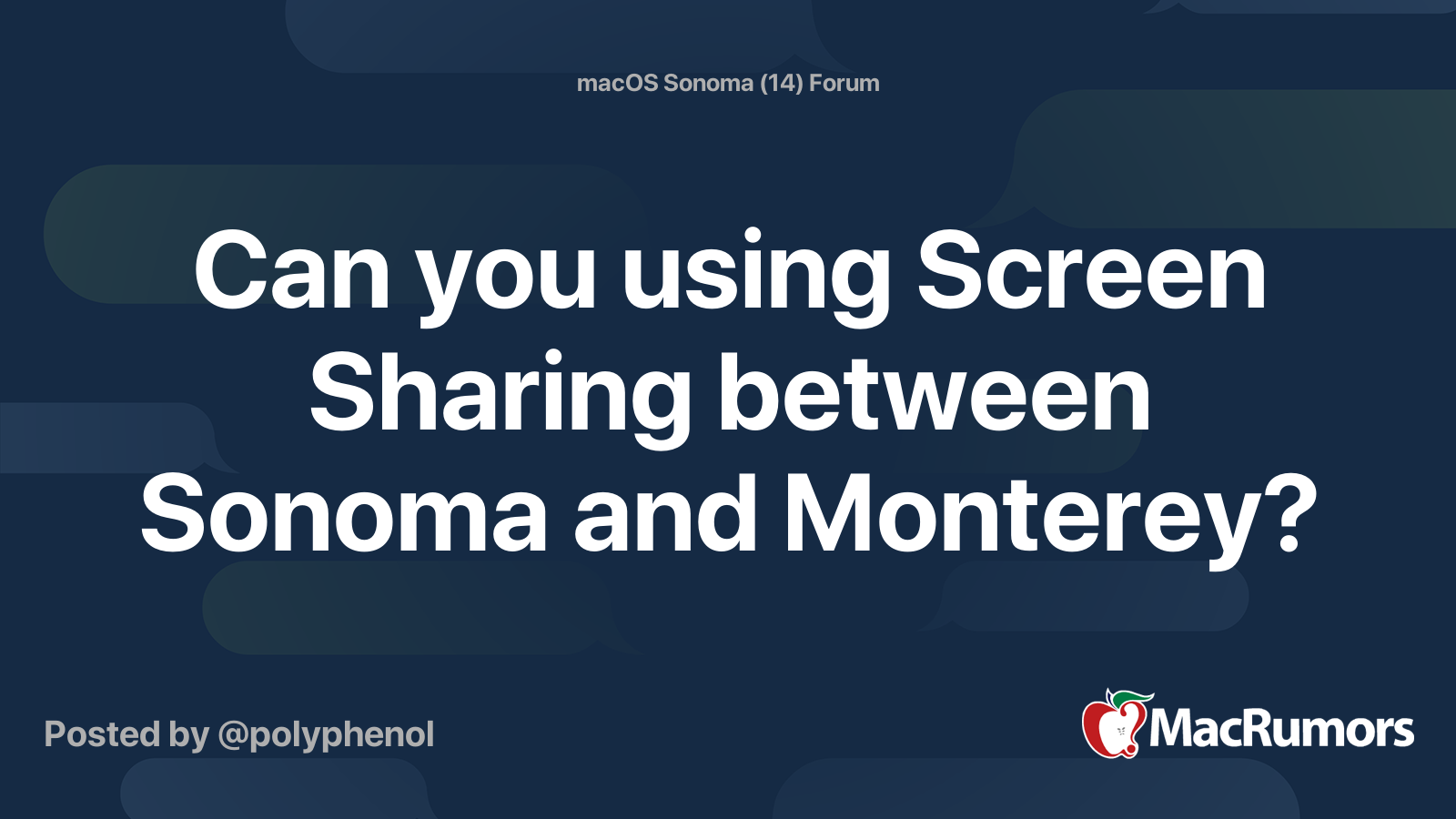 Can you using Screen Sharing between Sonoma and Monterey? | MacRumors ...