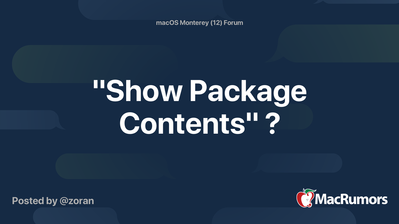 "Show Package Contents" ? | MacRumors Forums