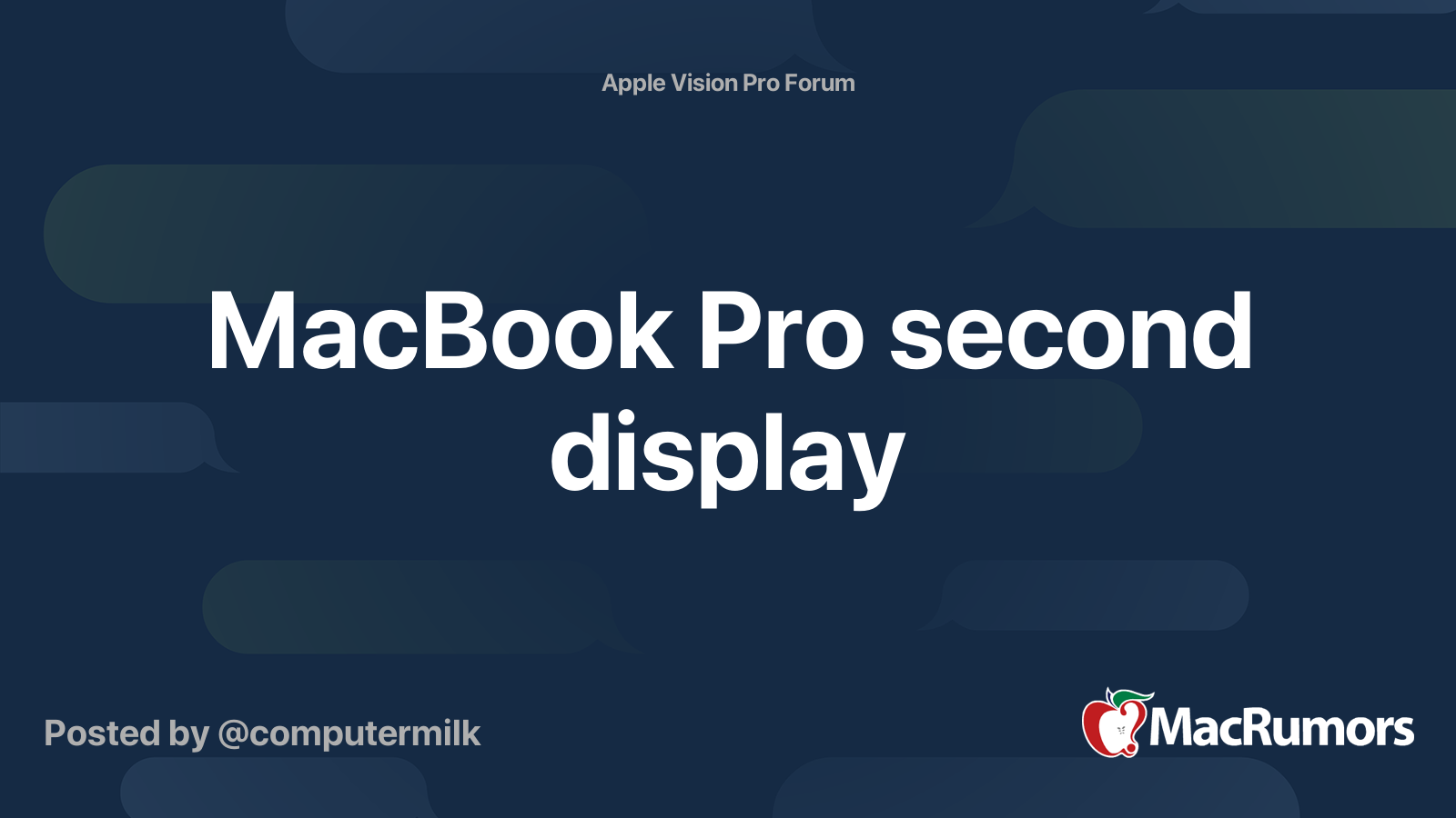 MacBook Pro second display | MacRumors Forums