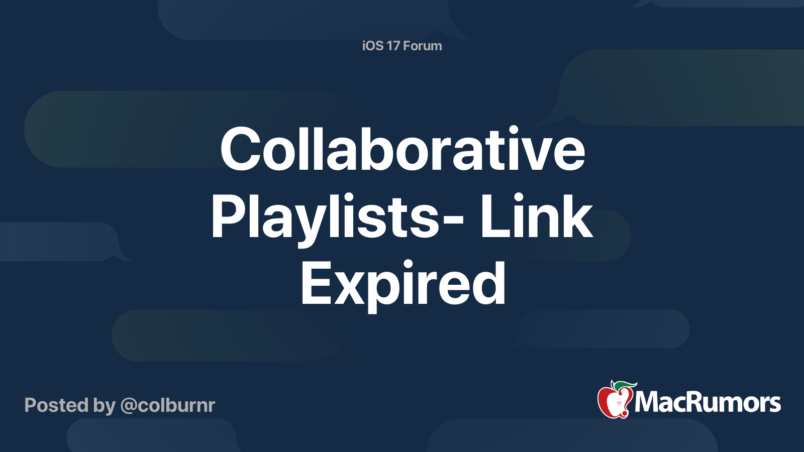 Collaborative Playlists- Link Expired | MacRumors Forums