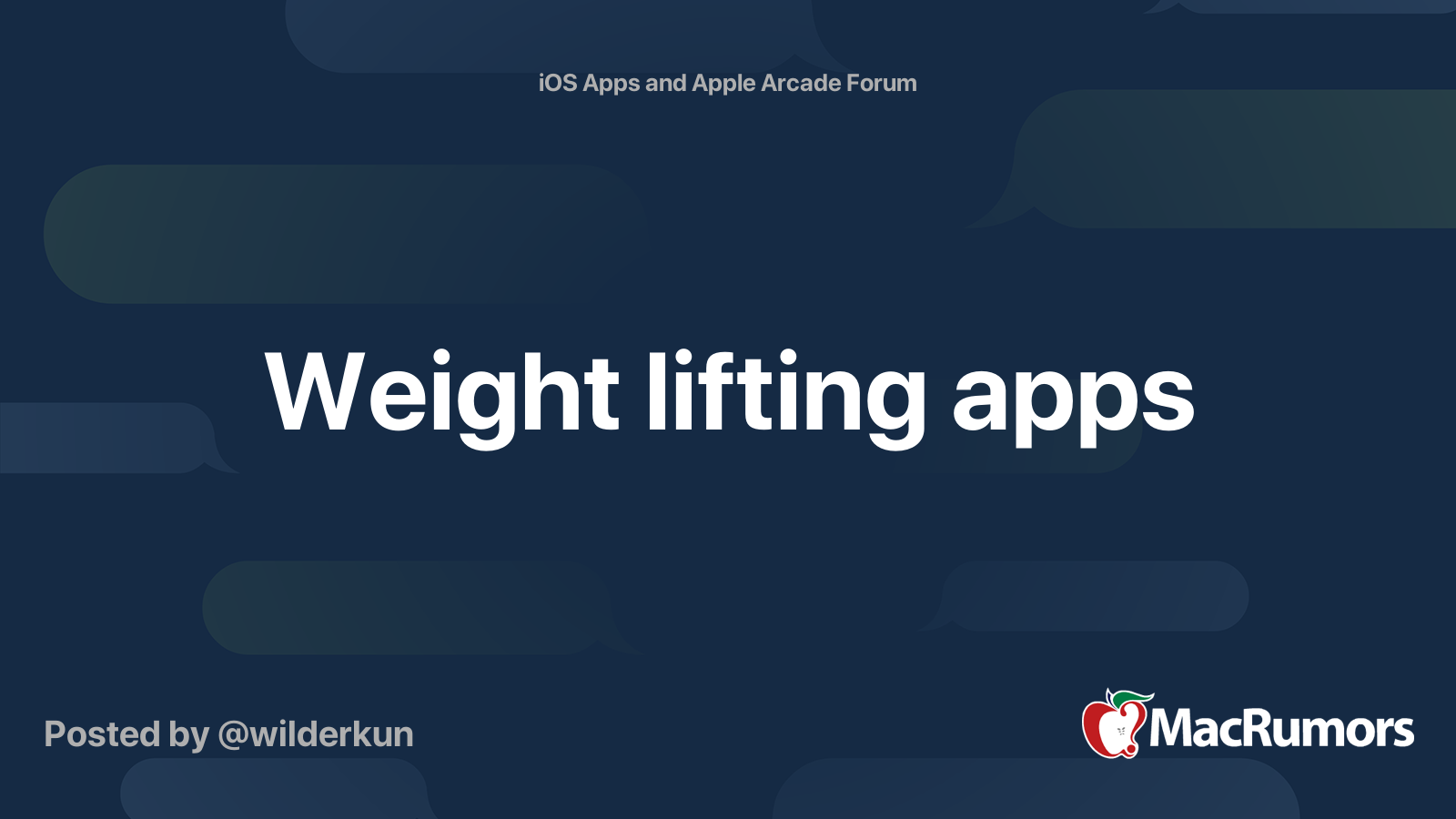Weight lifting apps | MacRumors Forums