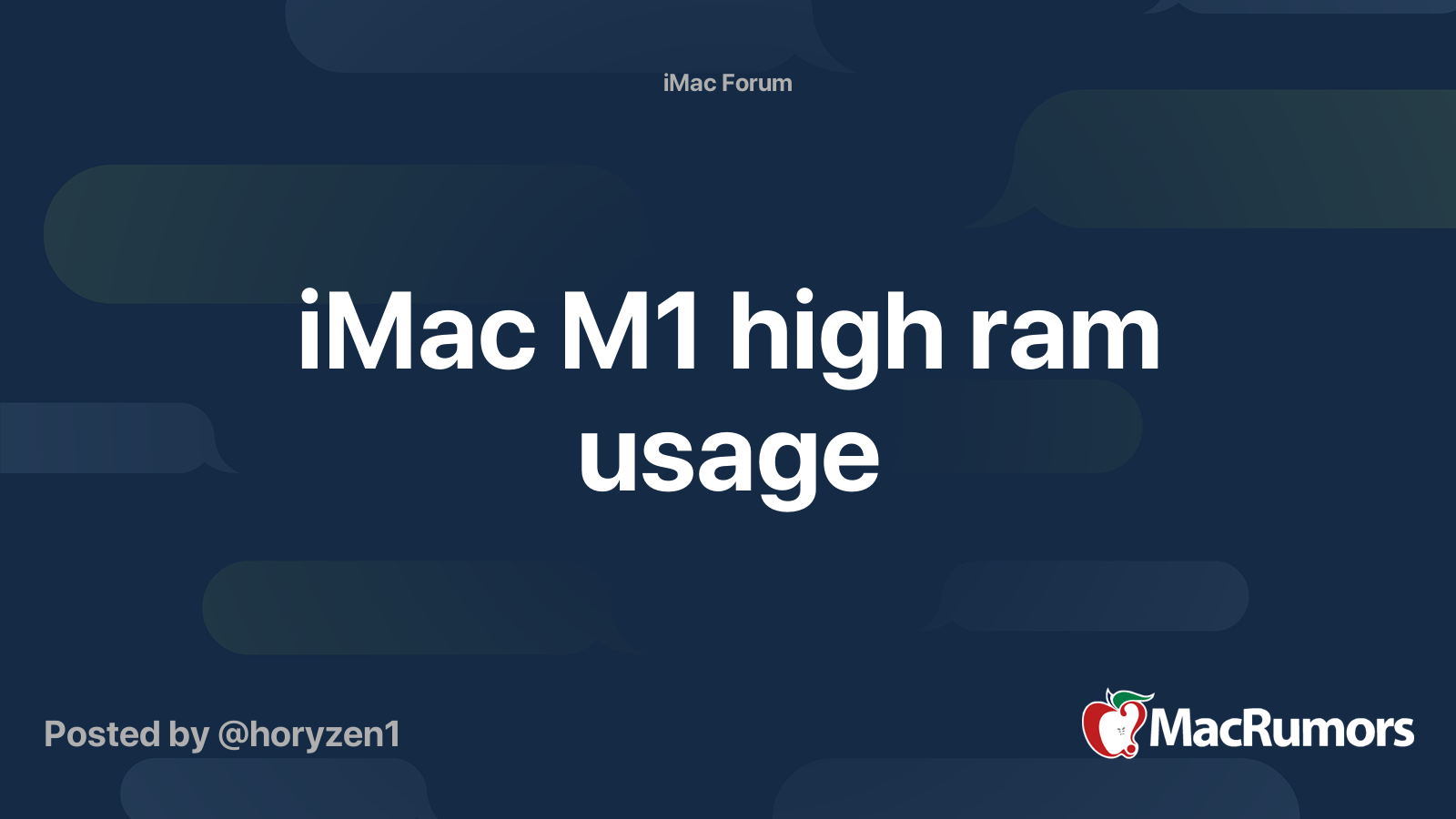 iMac M1 high ram usage | MacRumors Forums