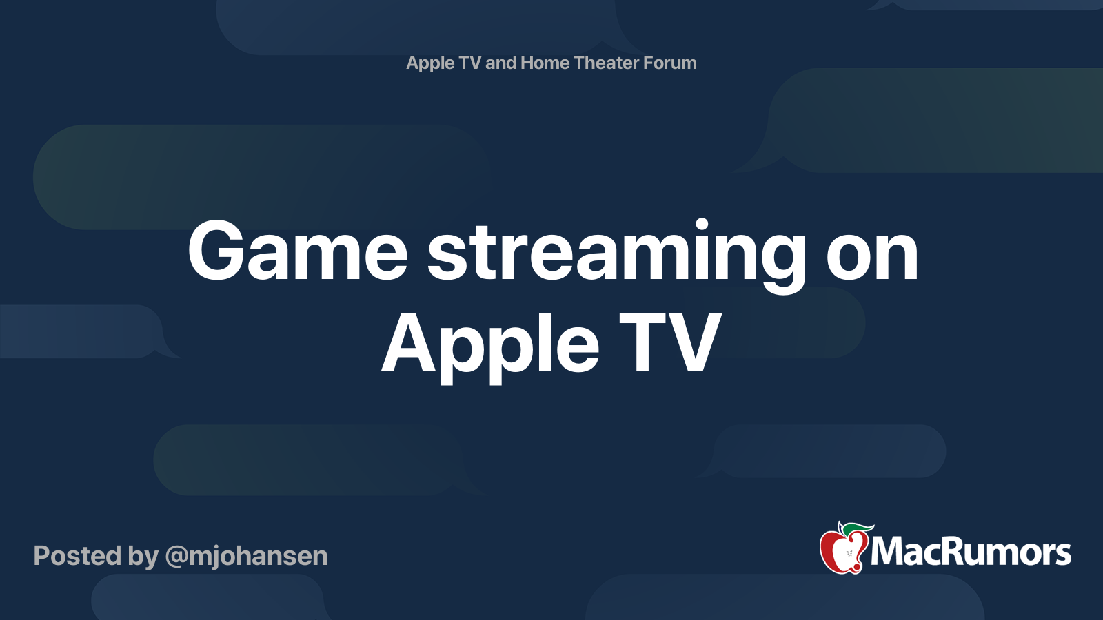 Game streaming on Apple TV | MacRumors Forums