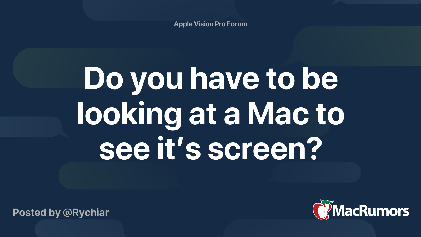 Do you have to be looking at a Mac to see it’s screen? | MacRumors Forums
