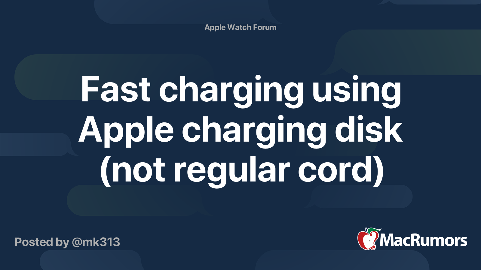 Fast charging using Apple charging disk (not regular cord) | MacRumors ...
