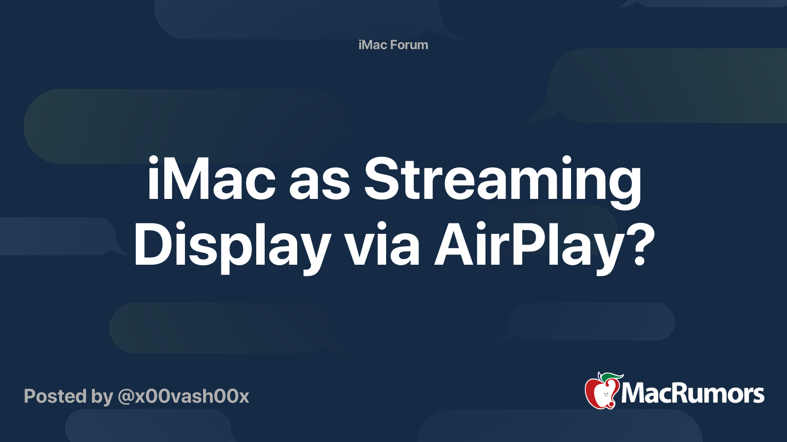 iMac as Streaming Display via AirPlay? | MacRumors Forums