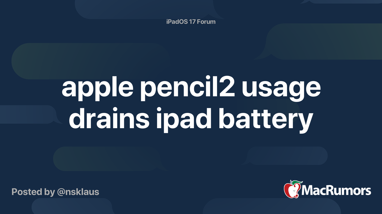 apple pencil2 usage drains ipad battery | MacRumors Forums