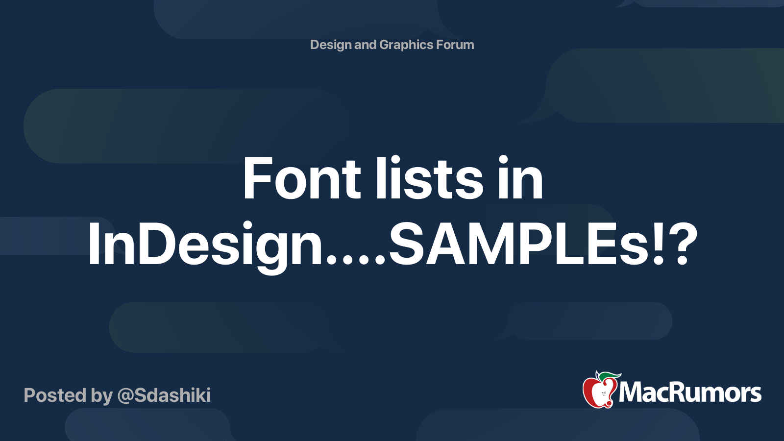 Font lists in InDesign....SAMPLEs!? | MacRumors Forums