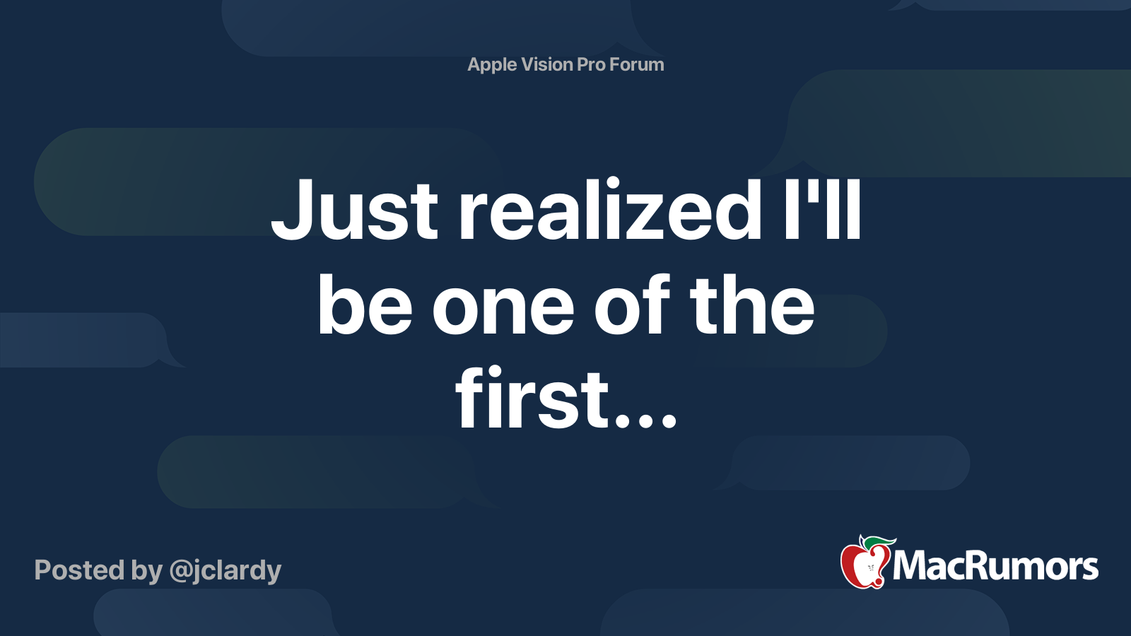 Just realized I'll be one of the first... | MacRumors Forums