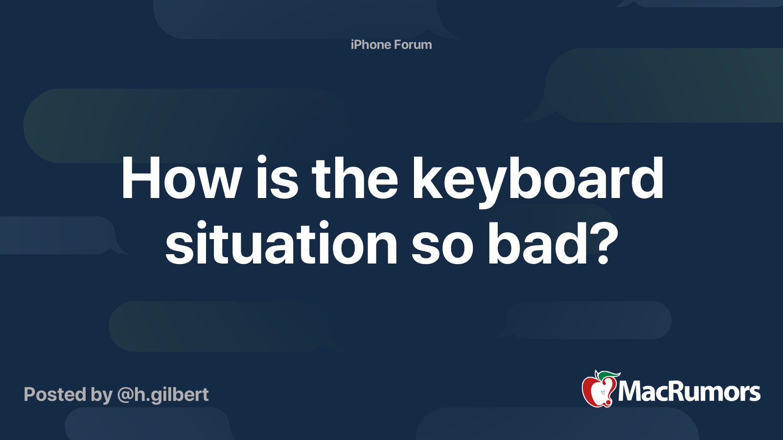 How is the keyboard situation so bad? | MacRumors Forums