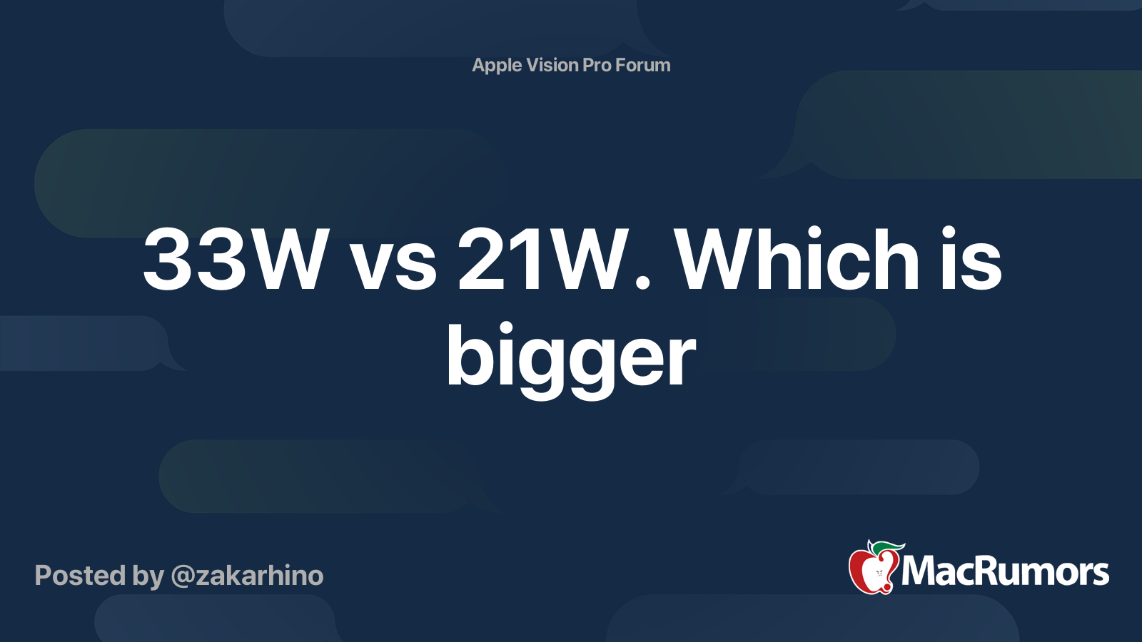 33W vs 21W. Which is bigger | MacRumors Forums