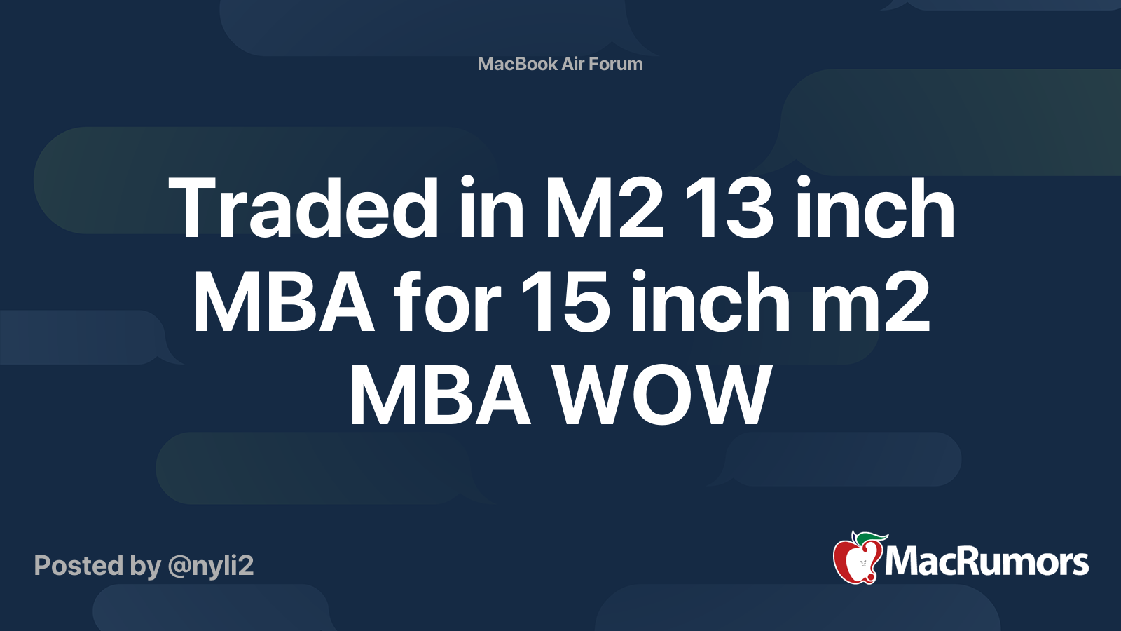Traded in M2 13 inch MBA for 15 inch m2 MBA WOW | MacRumors Forums