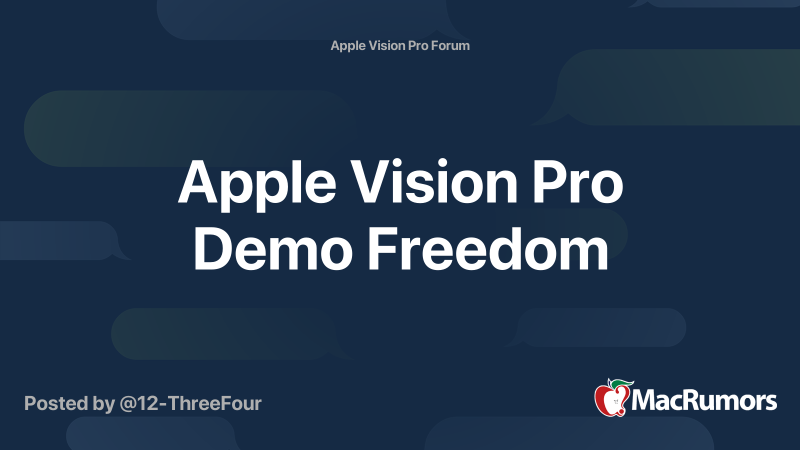 Apple Vision Pro Demo Freedom | MacRumors Forums