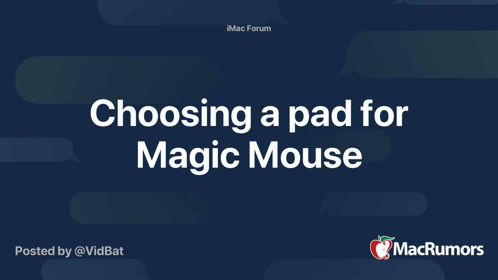 Choosing a pad for Magic Mouse | MacRumors Forums